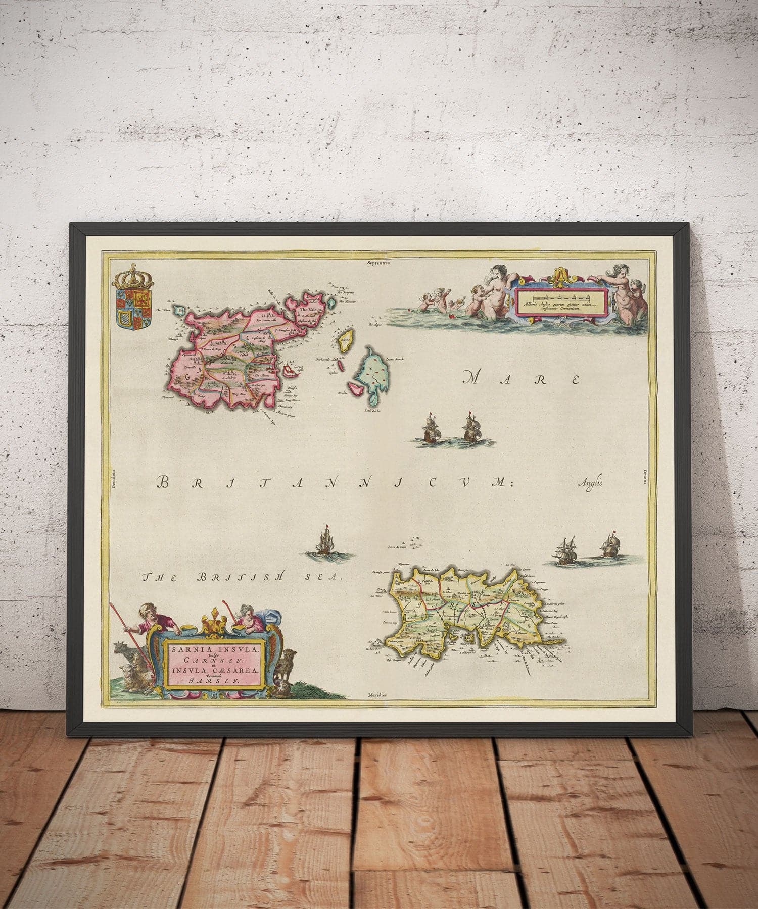Old Map of Jersey and Guernsey, 1665 by Blaeu - English Channel Isles ...