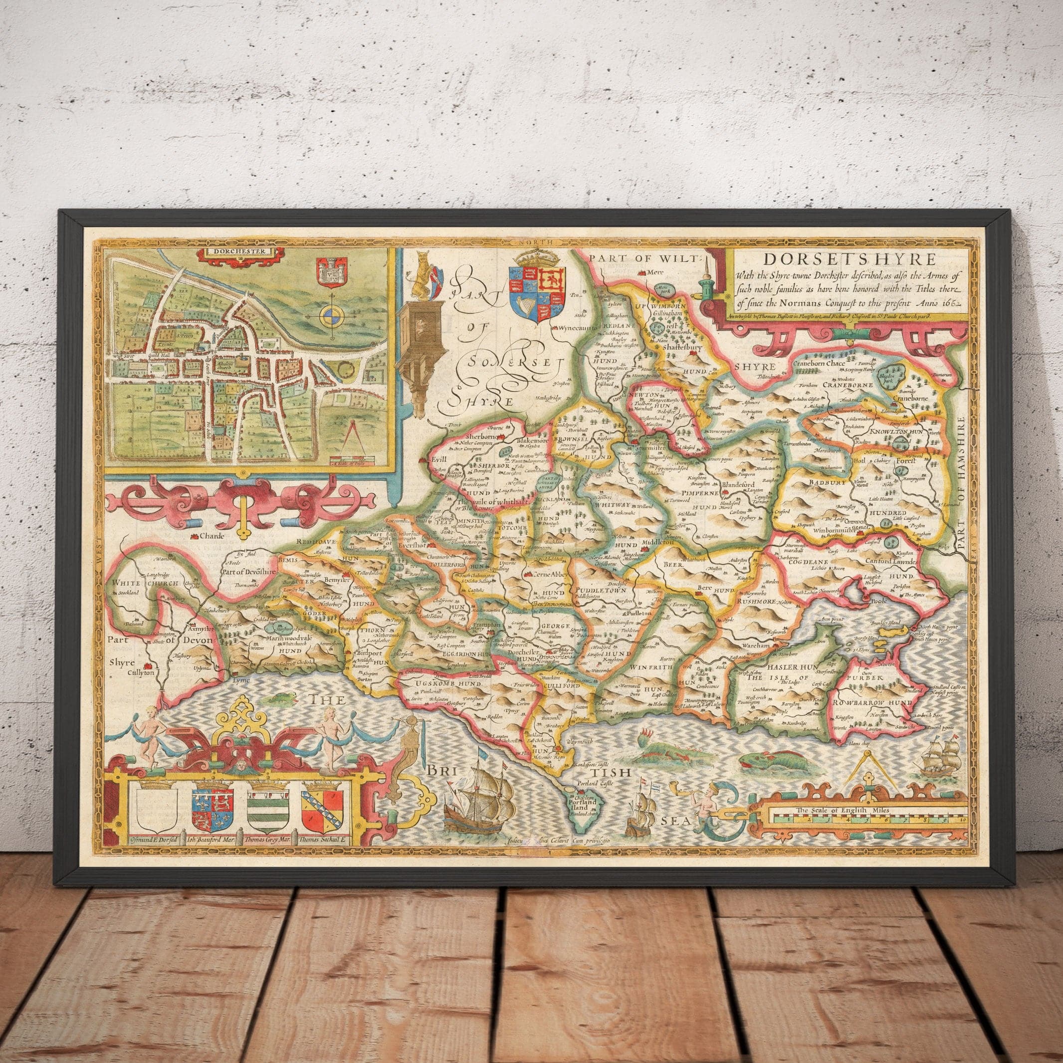 Old Map of Dorset in 1611 by John Speed - Poole, Weymouth, Dorchester ...