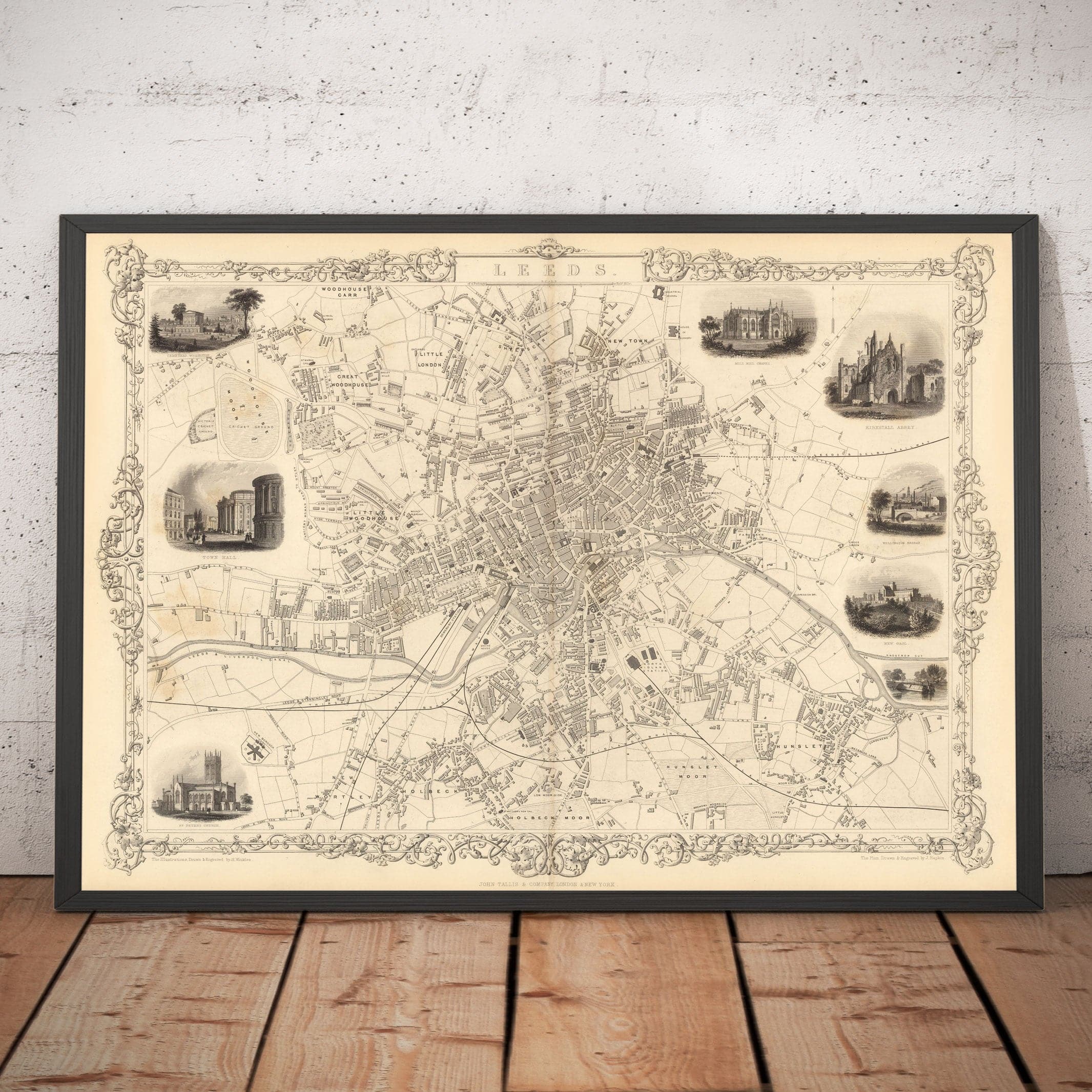 Rare Old Map of Leeds in 1851 by John Rapkin – The Unique Maps Co.