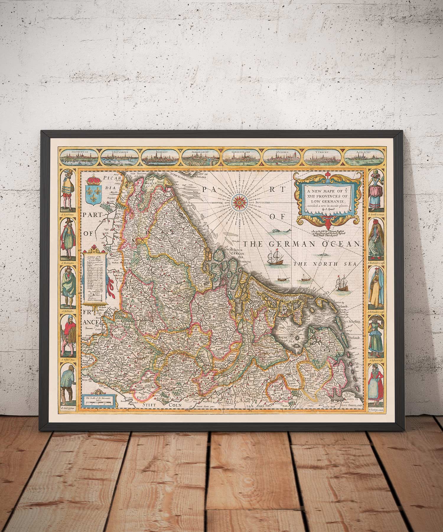 Old Map of the Low Countries by John Speed, 1627 - Low Countries, Neth ...