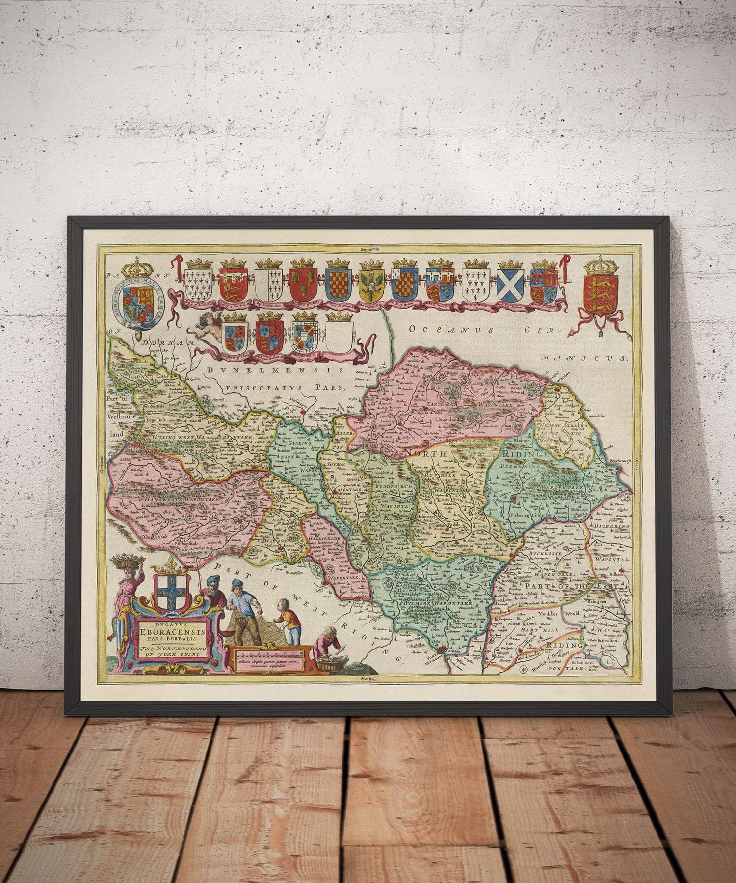 Old Map of North Yorkshire, 1665 by Joan Blaeu - York, Middlesbrough ...