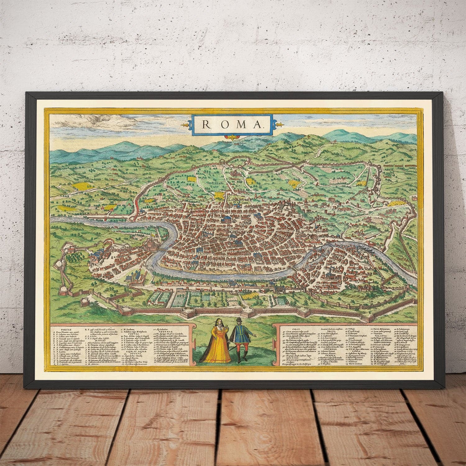Old Map of Rome, 1572 by Braun - Vatican City, Papal Palace, Forum, Pa ...
