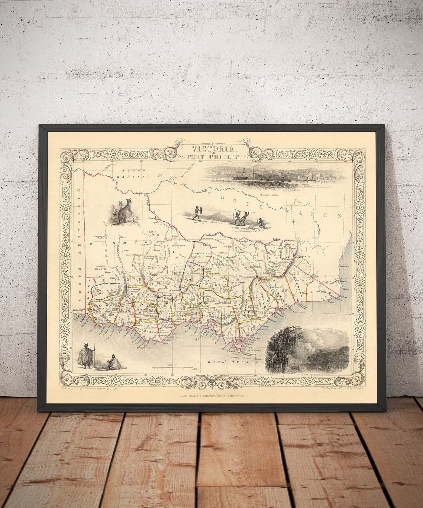 Old Map of Victoria, Australia by Tallis & Rapkin, 1851 - Melbourne, G ...