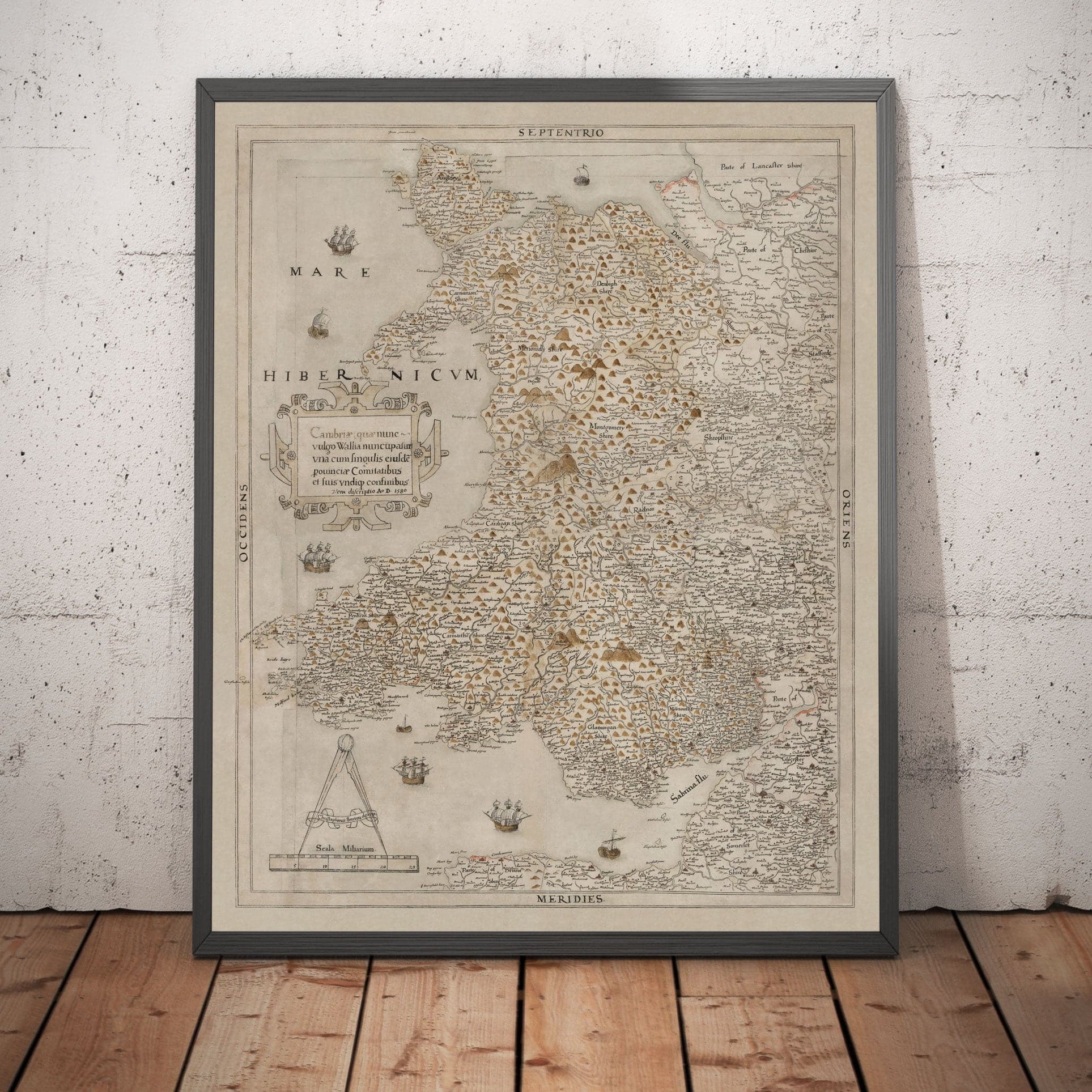 Old Map of Wales, Cymru by Christopher Saxton in 1580 - First Accurate ...