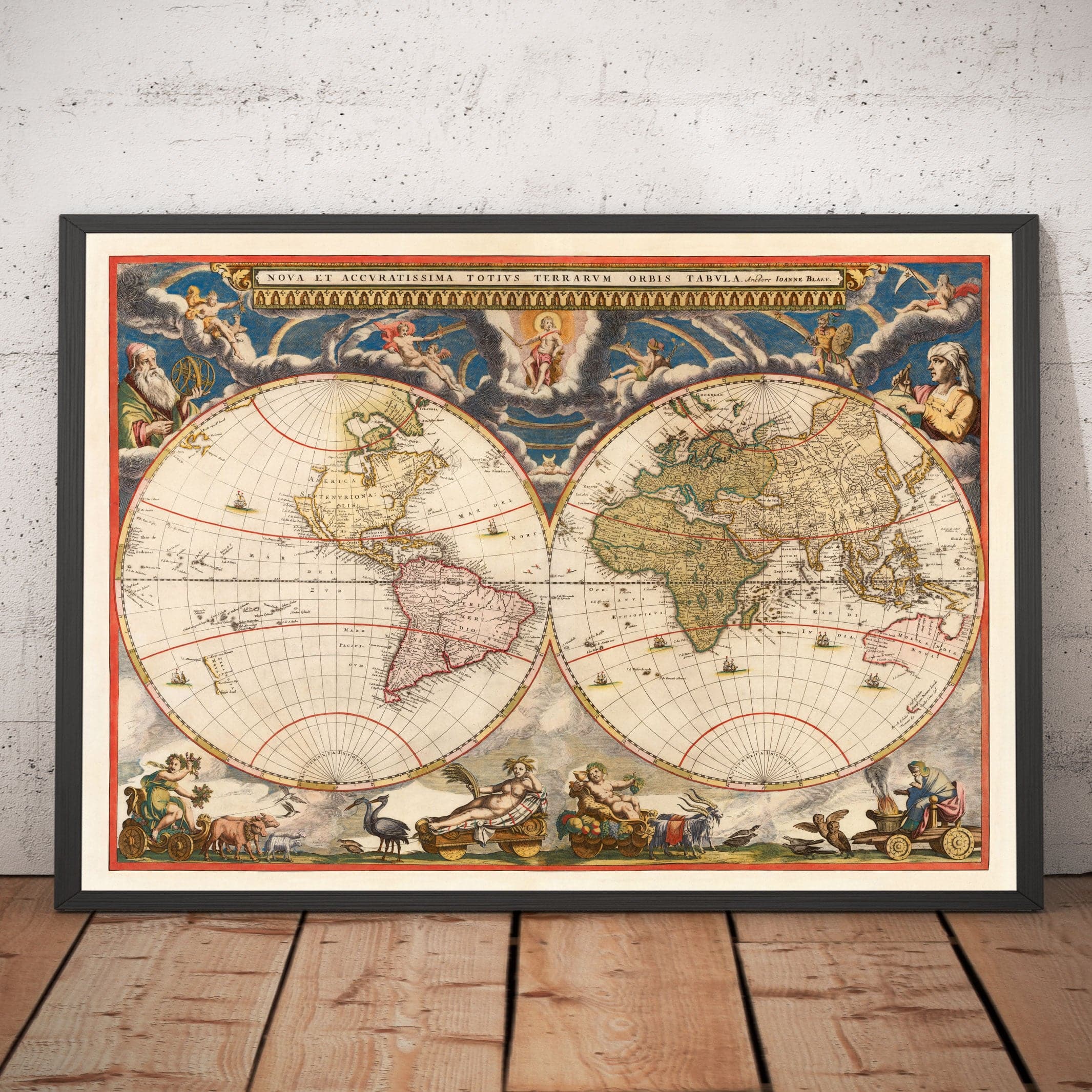 Old World Atlas Map, 1662 by Joan Blaeu - Rare Handcoloured Vintage Wa – The Unique Maps Co.